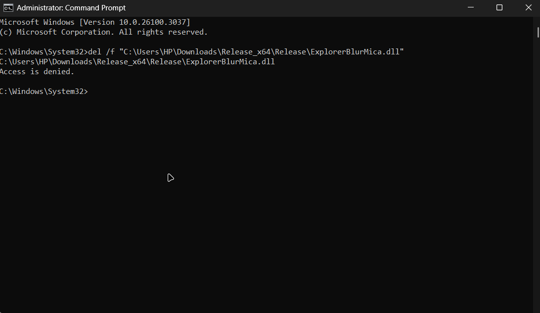 What to do if I try to delete a file with admin CMD but it says Access Is Denied - Microsoft Q&A