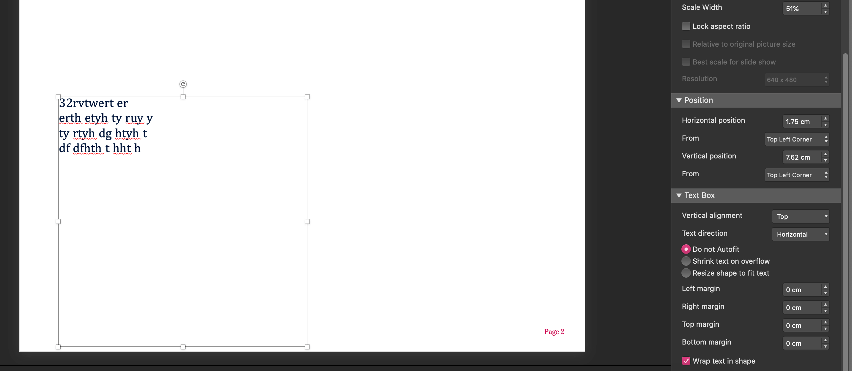 Text not spanning width of text box? - Microsoft Q&A