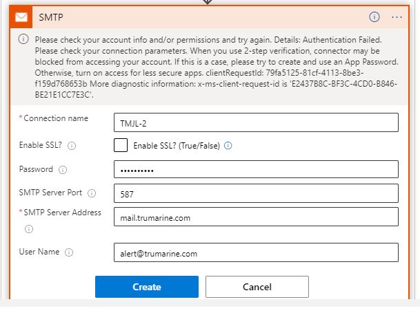 Unable To Send Email Using Smtp Email In Azure Logic Apps Microsoft Qanda