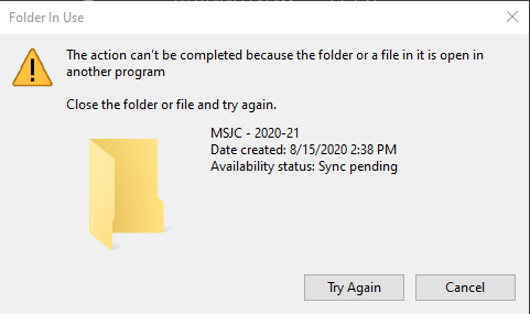 OneDrive won't rename folder on my computer, but it will on my laptop ...