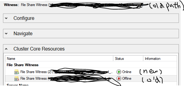 change quorum file share witness path - Microsoft Q&A