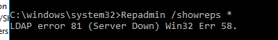 LDAP error 81 (Server Down) Win32 Err 58 - Microsoft Q&A