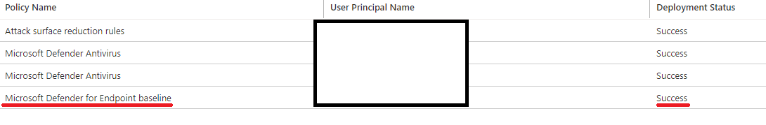 Baseline assignment status on failed, but success on deployment status ...
