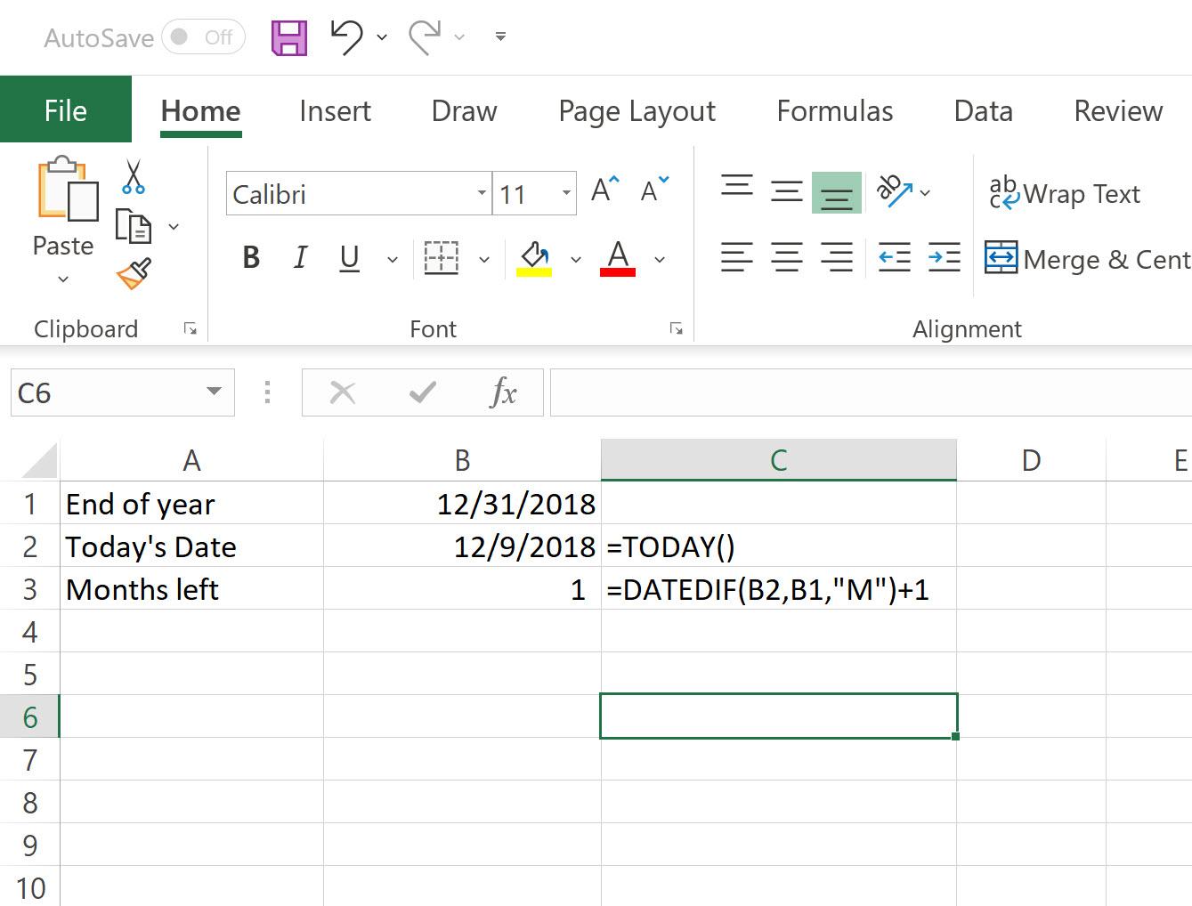 I just want to Calculate how many months left in the year, including ...