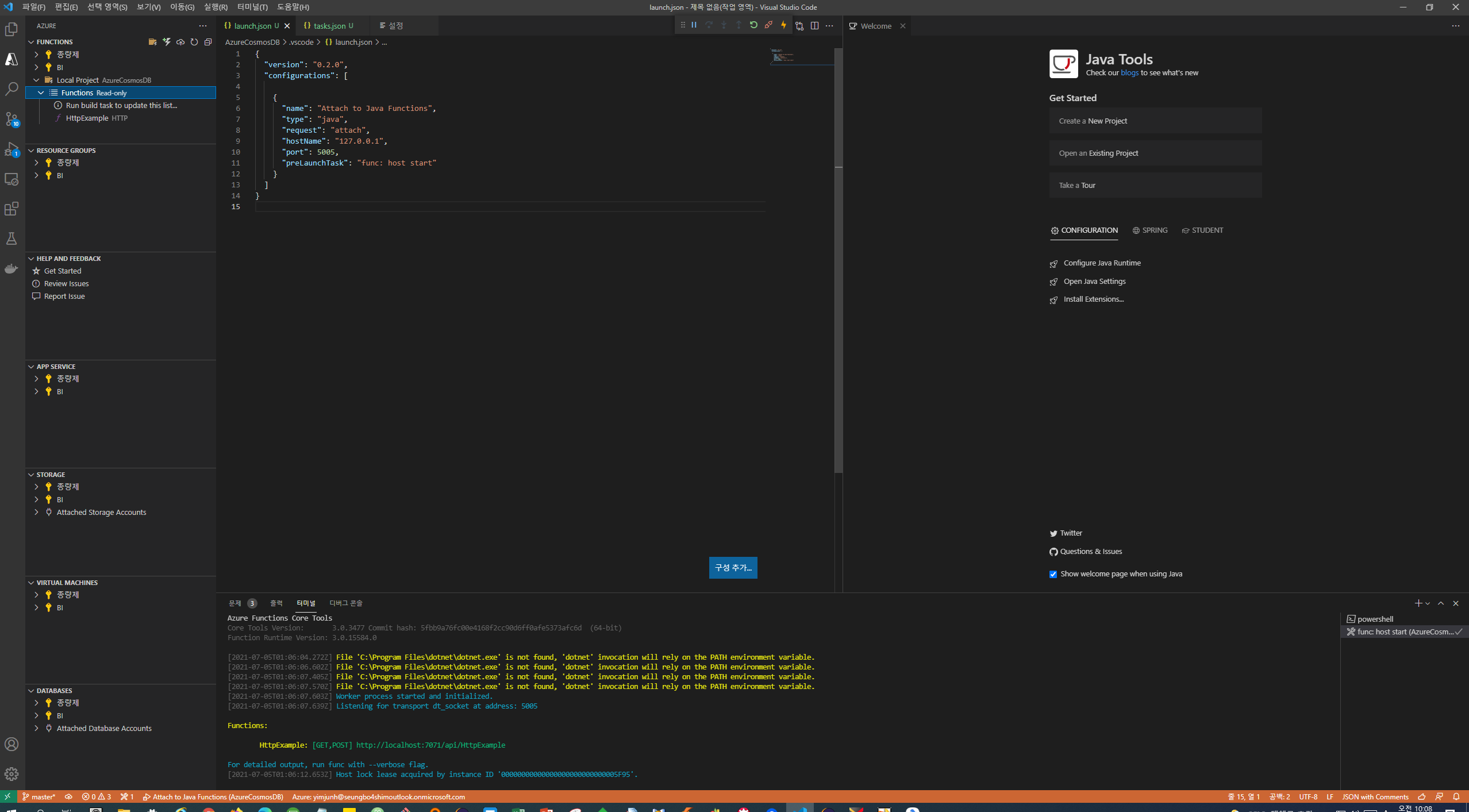 azure function has "access denied" after starting app... - Microsoft Q&A