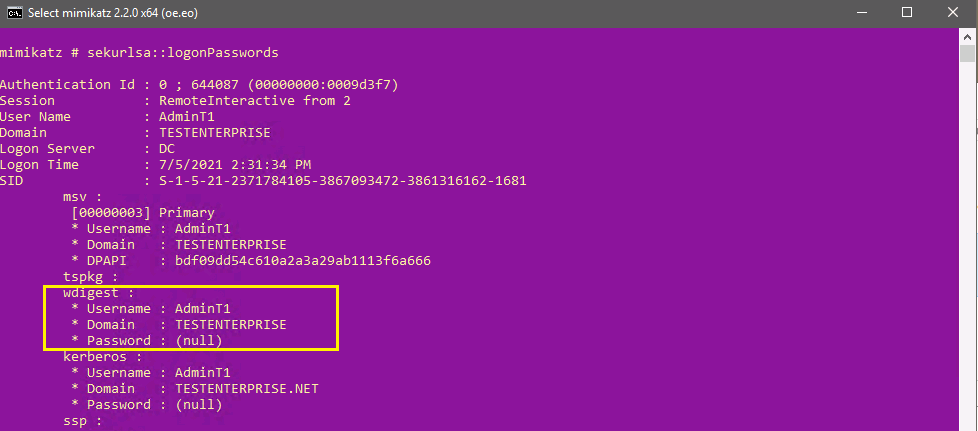 Disabling credentials caching in WDigest - Microsoft Q&A