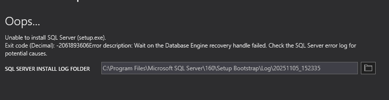 SSMS failed to install - Microsoft Q&A