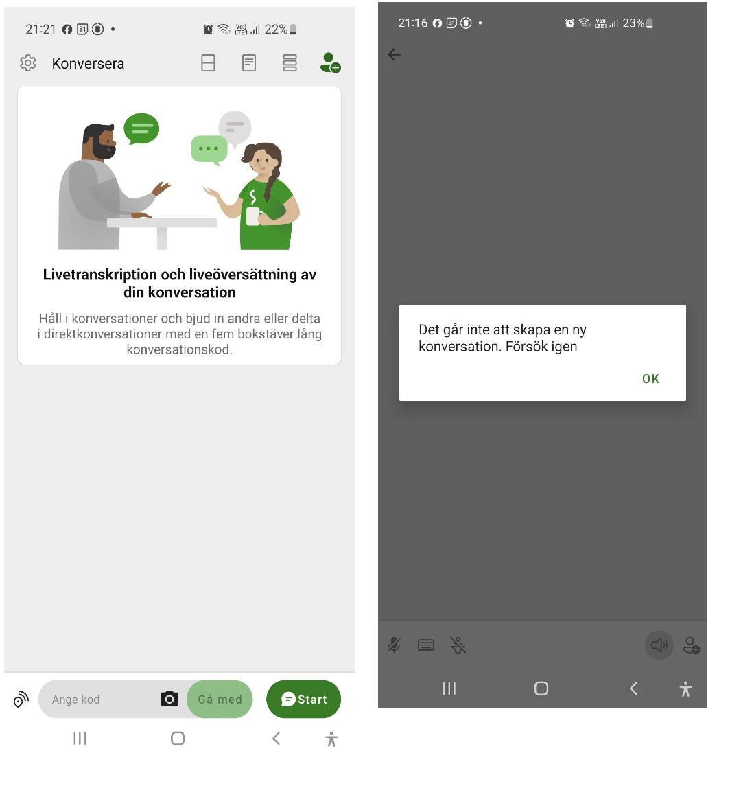 Microsoft Translator Conversation feature stopped working (“Unable to create new conversation ...