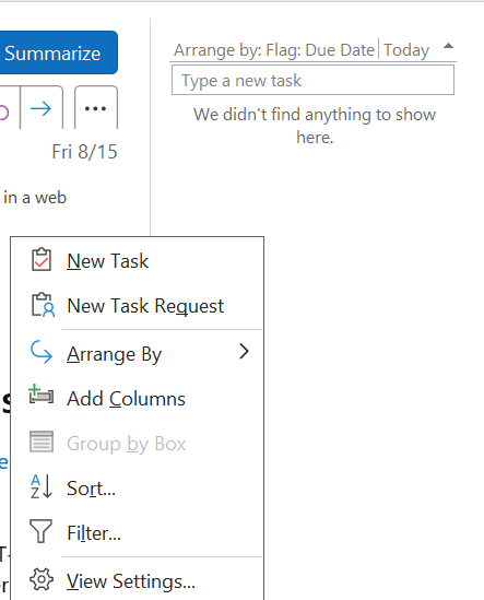 How to customize the task list display in Outlook (classic, desktop ...