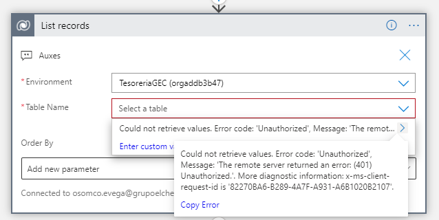 Unauthorized Dataverse connection - Microsoft Q&A