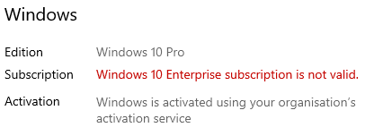 My subscription is not the same as my Edition, and not valid ...