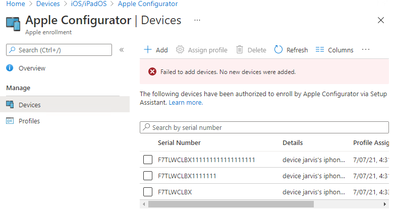 Error Adding Csv In Endpoint Under Apple Configurator Microsoft Qanda