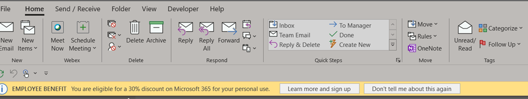 Employee Benefit advertisement on M365 apps - Microsoft Q&A