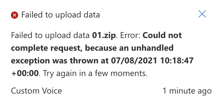 Error uploading data for customer voice - Microsoft Q&A