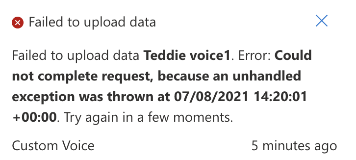 Error uploading data for customer voice - Microsoft Q&A