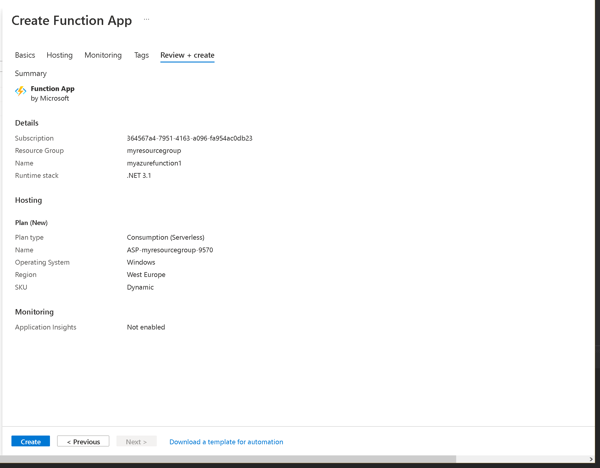 No Storage Section When Trying To Create Azure Function App Microsoft Qanda