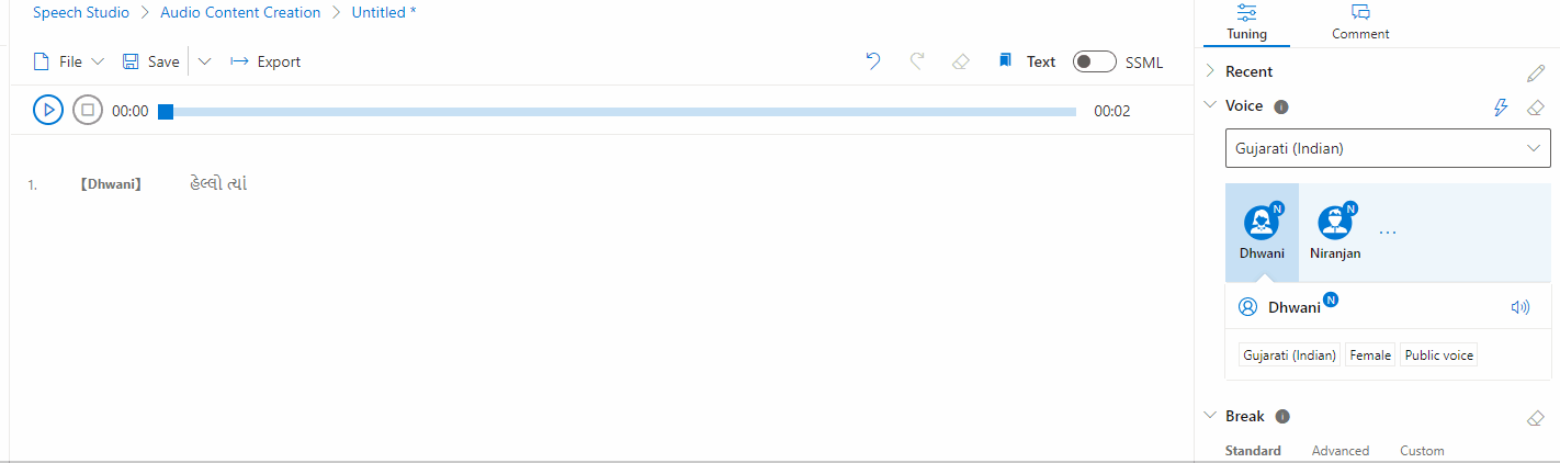 The Text-to-Speech service returns a result of "Canceled" for when ...