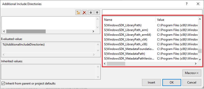 setting visual studio variables, such as VC_LibraryPath_x64 - Microsoft Q&A