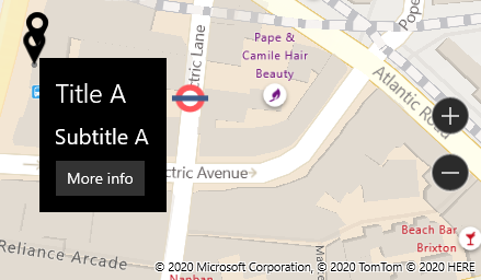 How to add title text to custom Popup from MapIcon dynamically ...
