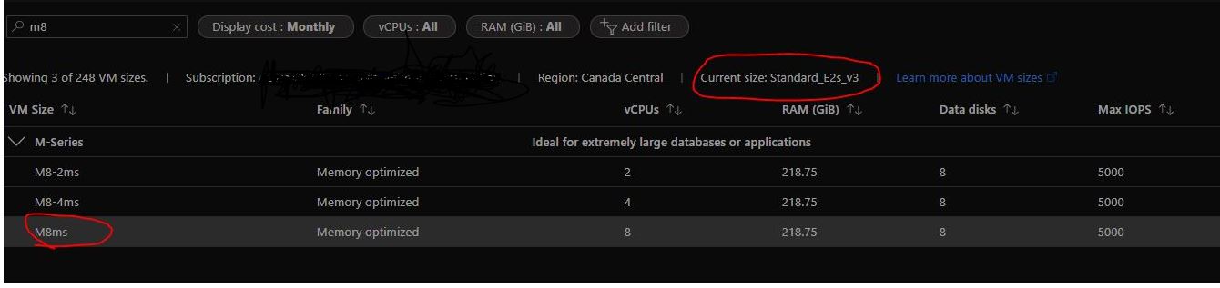 Azure M-series availability in Canada Central - Microsoft Q&A