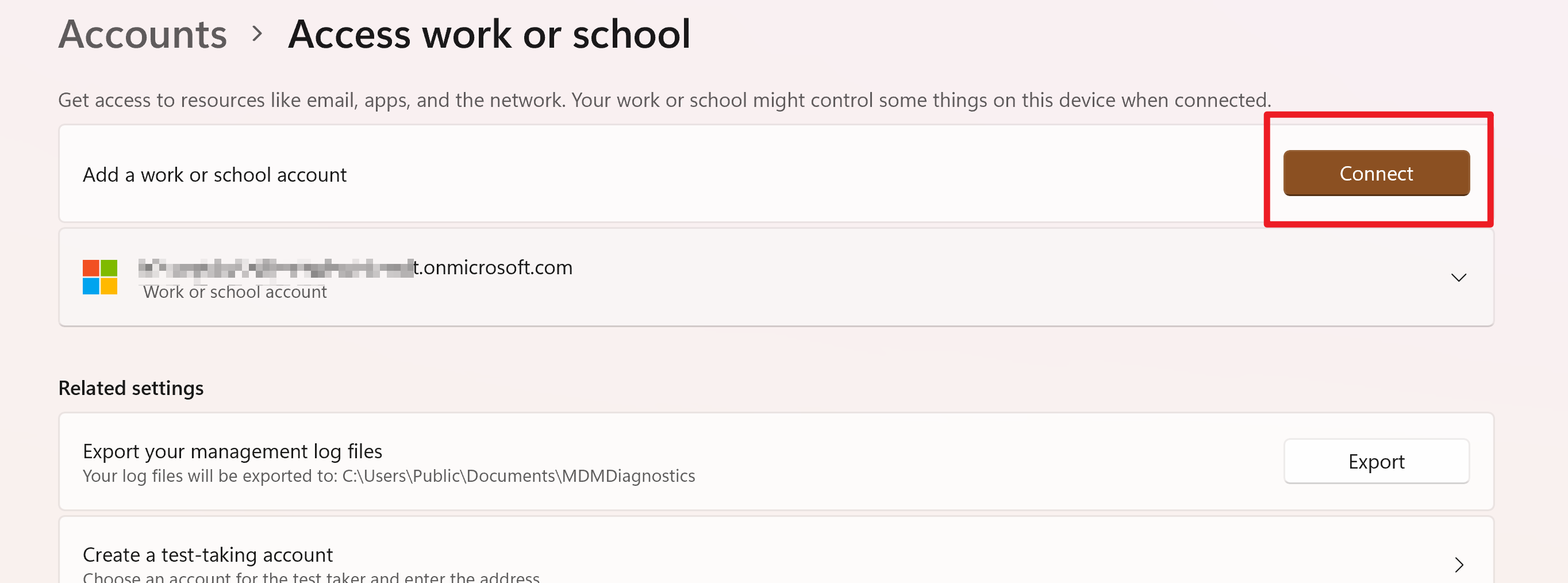 I am unable to sign in with a work or school account instead of a local ...
