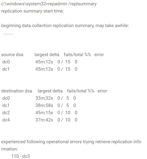 Domain Controllers replicate error code 110 - Microsoft Q&A Domain Controllers replicate error code 110 - Microsoft Q&A