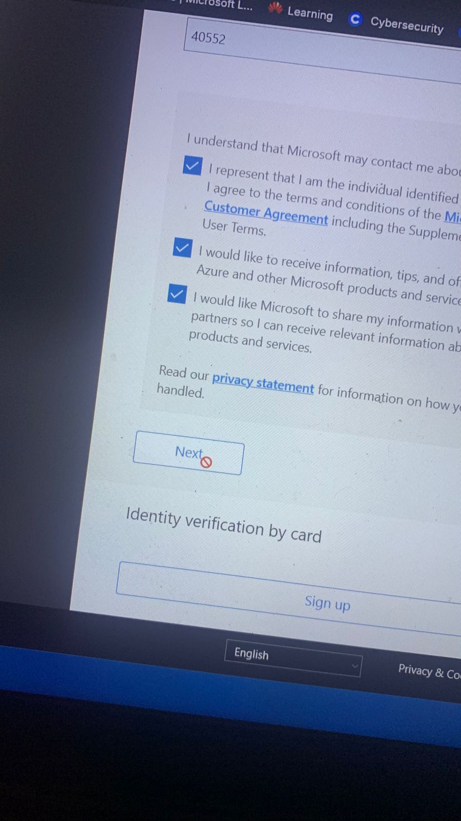I have problem for my register free account to AzureAI - Microsoft Q&A