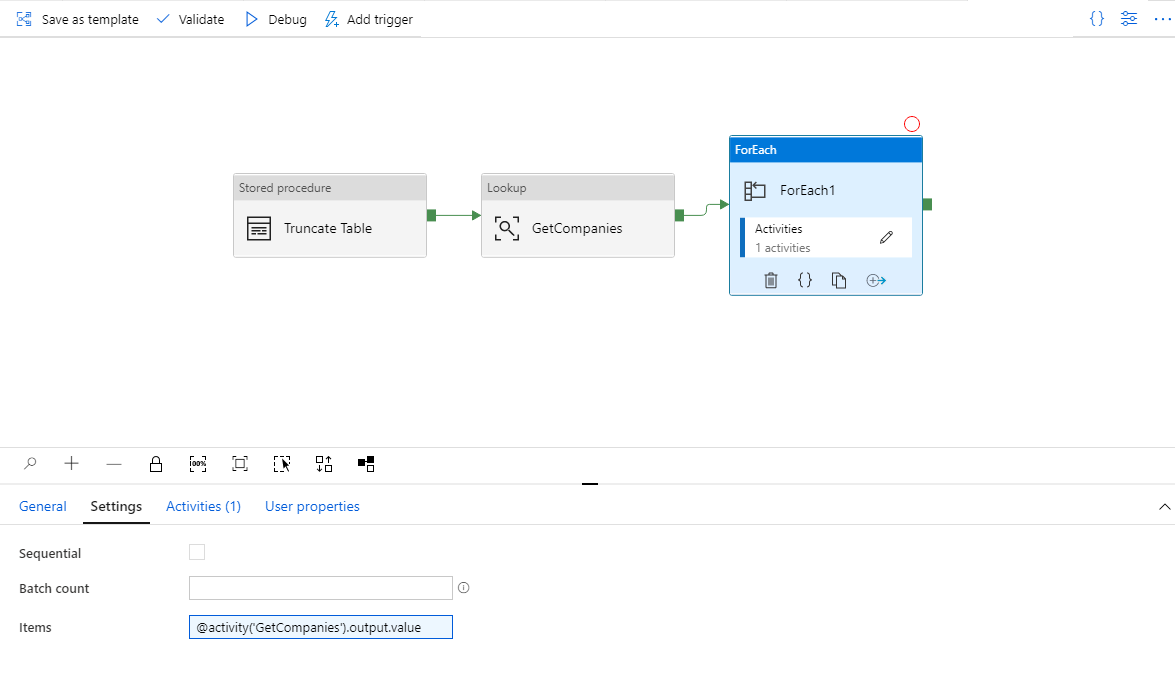 Error in ForEach element Azure Data Factory - Microsoft Q&A