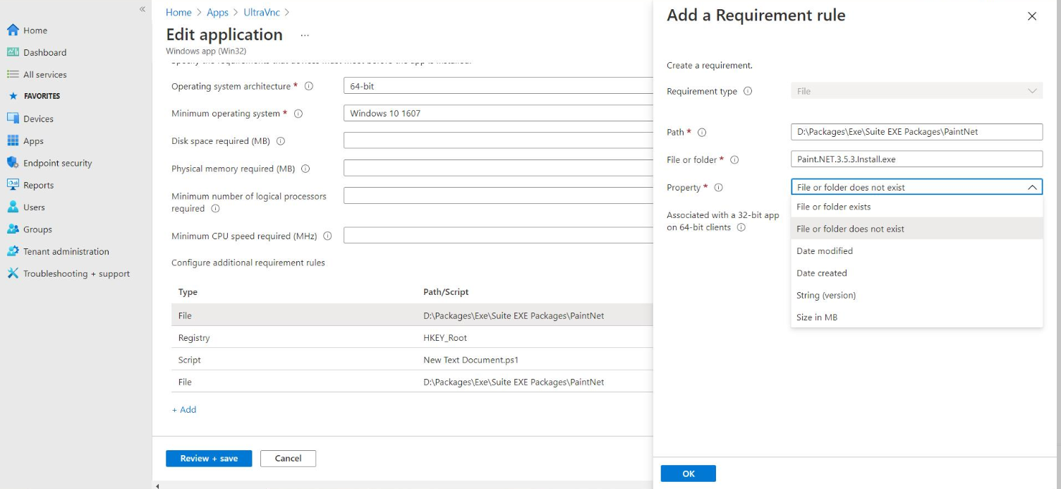 Setting File or folder does not exist from Graph SDK for Requiement Tab ...