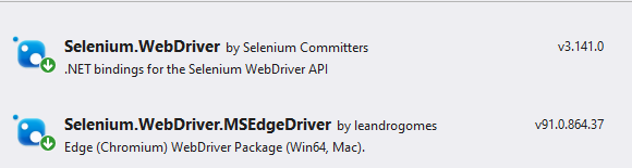 Selenium.WebDriver.3.141.0: 'EdgeOptions' does not contain a definition ...