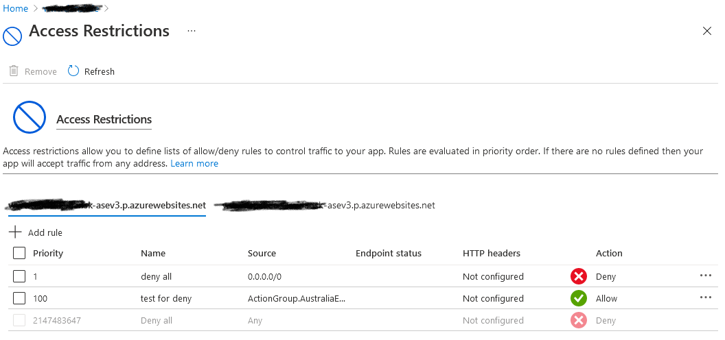 App Service Environment V3 Access Restrictions Not Working Microsoft Qanda 3068