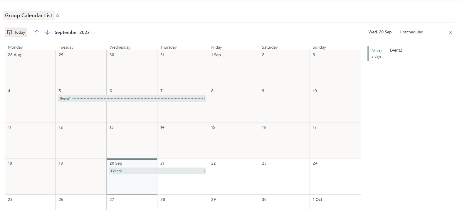 Use Group calendar in SharePoint Online in Calendar View format ...