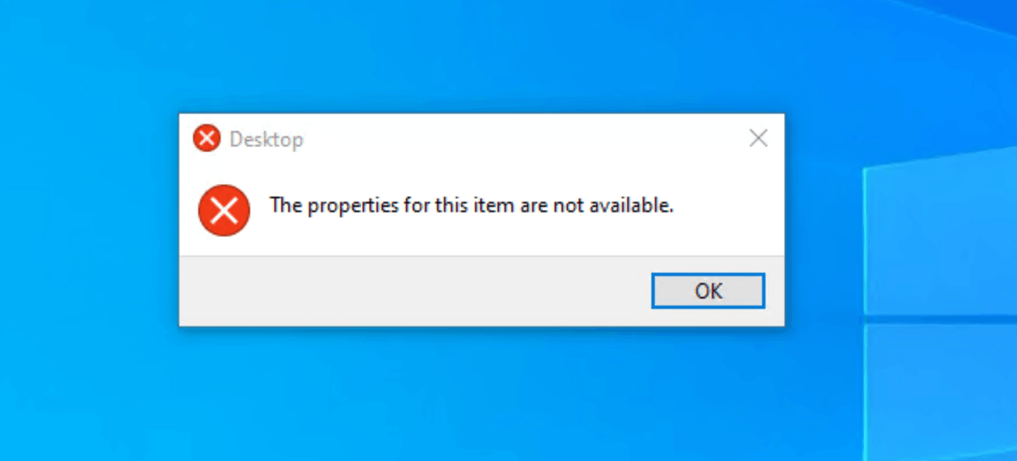 Properties for This Item Are Not Available Error in Windows 10 ...