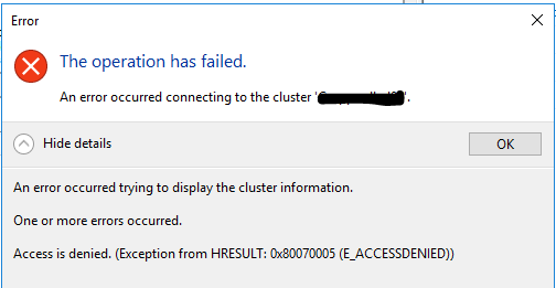 Cve 2021 26414 Breaks Failover Cluster Manager Microsoft Qanda