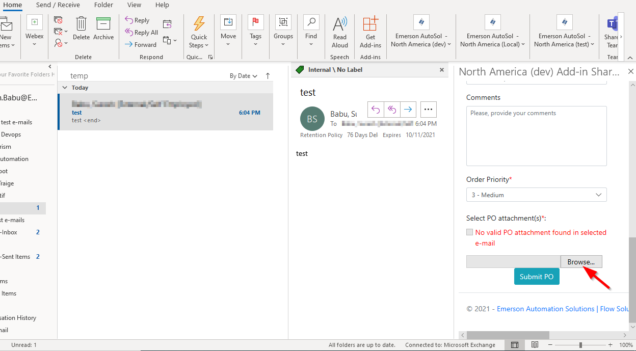 Browse file dialog not displaying inside Outlook web add-in task pane page - Microsoft Q&A