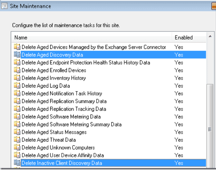 ConfigMgr Maintenance Task - Microsoft Q&A