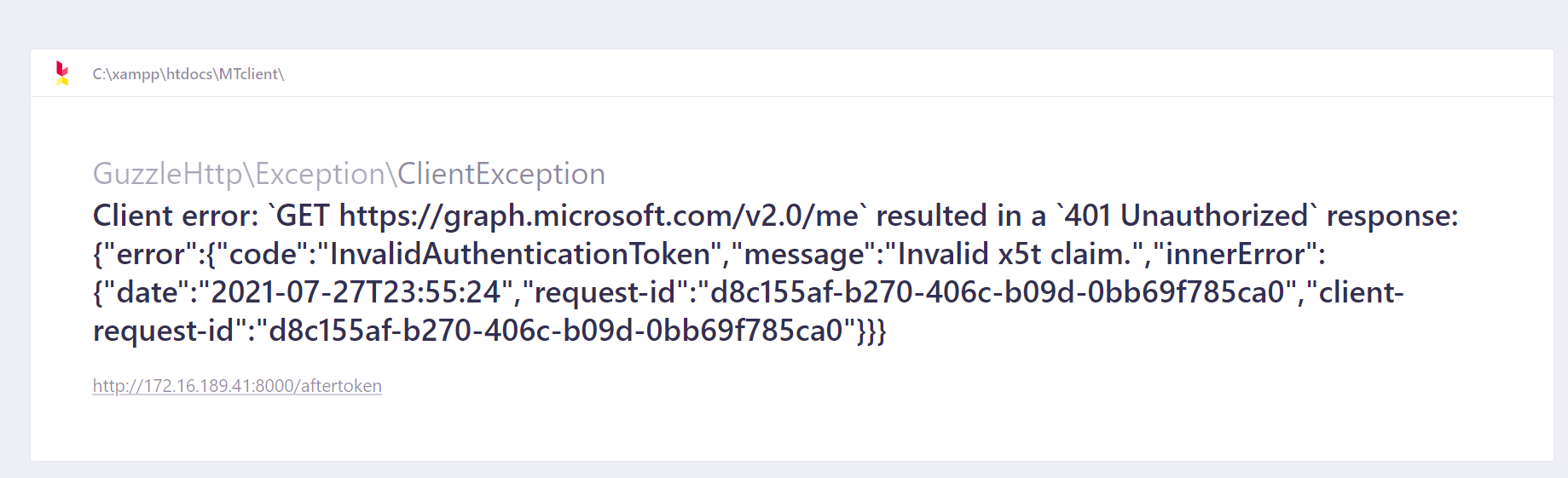 Code Invalidauthenticationtoken Message Invalid X5t Claim Microsoft Qanda