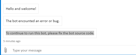 Bot Error To Continue To Run This Bot Please Fix The Bot Source Code Microsoft Qanda