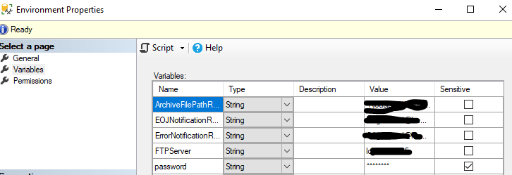 SSIS failed when using Sensitive Check for password in Environment property - Microsoft Q&A