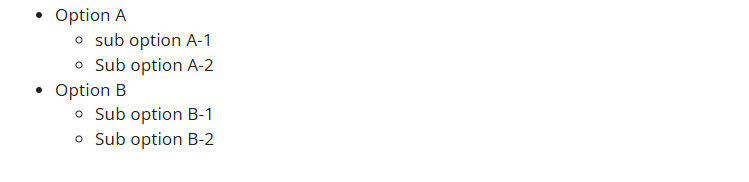 Automatically inserting new line between two nested unordered list ...