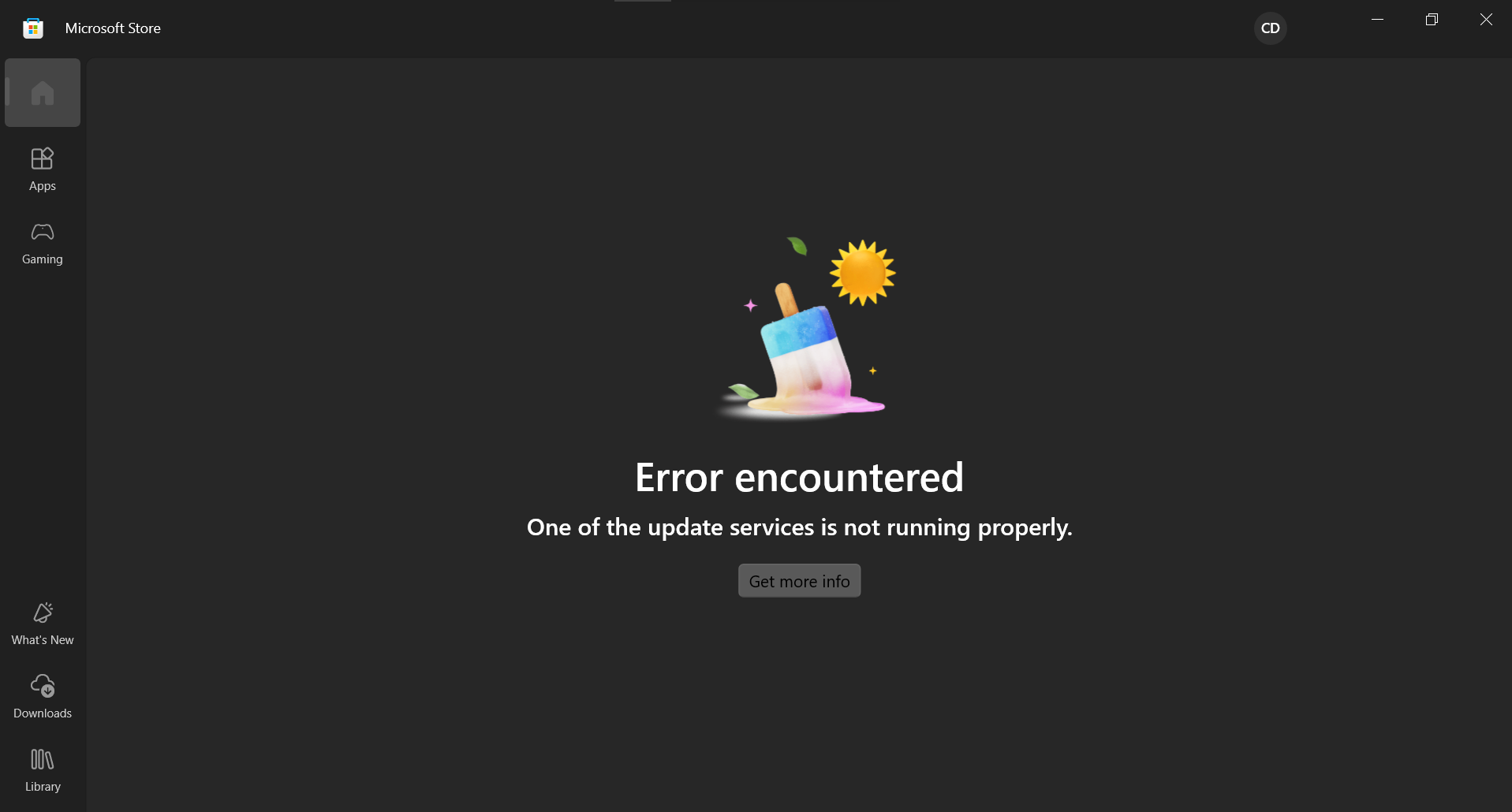 Error encountered and no search bar in Microsoft Store - Microsoft Q&A