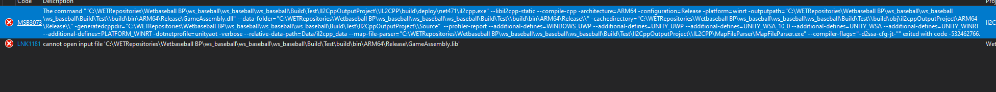 VS error when deploying Hololens2 app. Cannot find GameAssembly.lib ... VS error when deploying Hololens2 app. Cannot find GameAssembly.lib ...