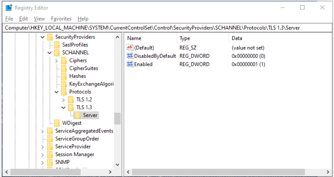 Enable TLS 1.3 on IIS Web Server with Windows 2022 - Microsoft Q&A