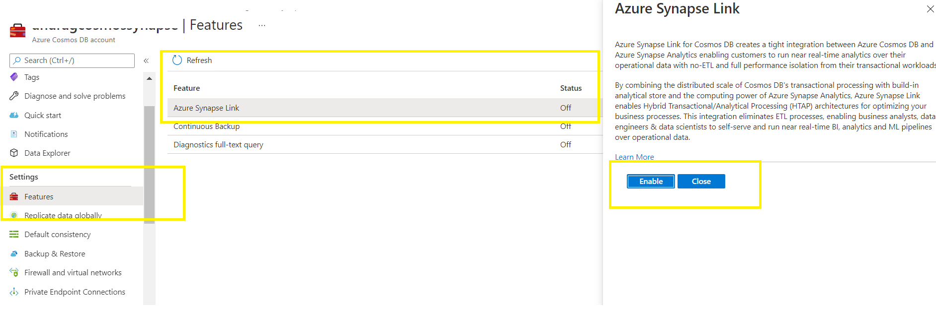 Enable Azure Synapse Link from COSMOS SQL API - Microsoft Q&A Enable Azure Synapse Link from COSMOS SQL API - Microsoft Q&A