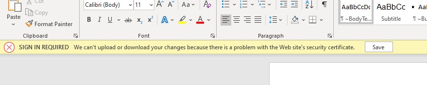 Office 365 Desktop Apps error when trying to load/save files from Onedrive/Sharepoint ...