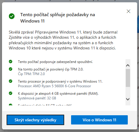 Win10 nenabízí aktualizaci na Win11 na kompatibilním zařízení - Microsoft Q&A