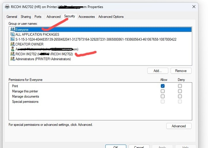Not Deployed Printer GPO when i remove everyone - Microsoft Q&A