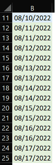 Sequential Dates in non-connecting cells - Microsoft Q&A