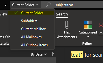 I want to search my inbox and ONLY my inbox in Outlook. What steps do I ...