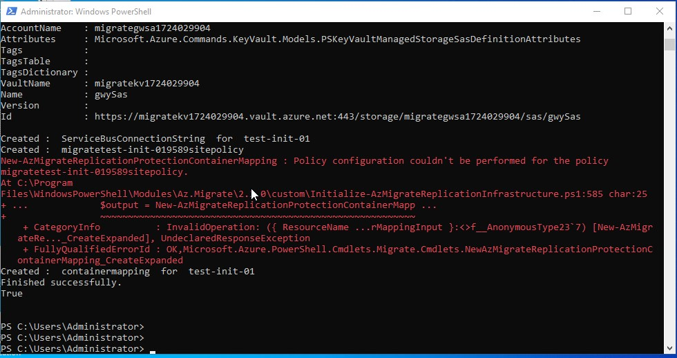 Az.Migrate Initialize-AzMigrateReplicationInfrastructure command fails with error: Cannot ...